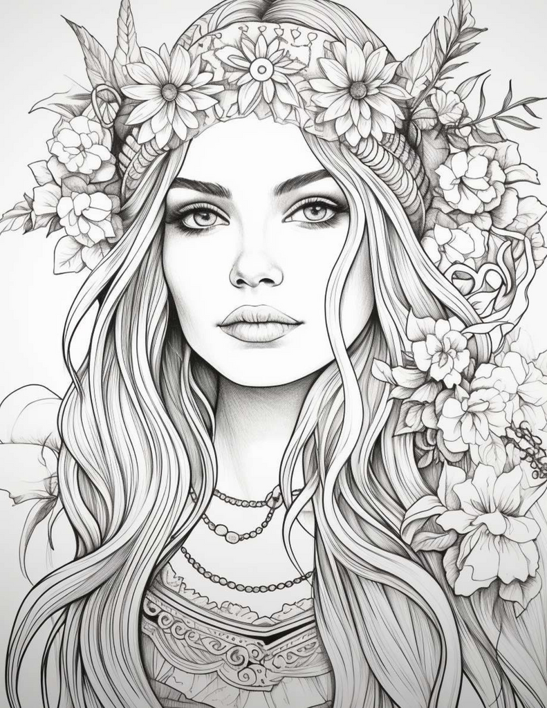 Bohemian Girls Coloring Pages - Oldhippys