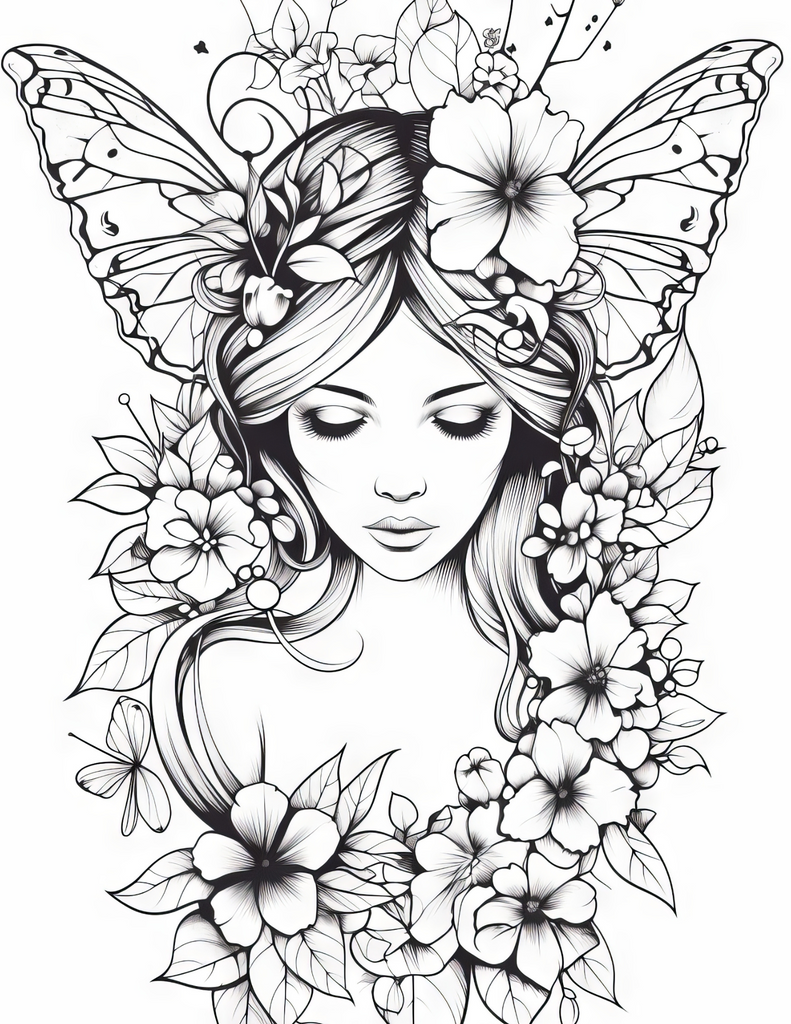 Fantasy Fairies Coloring Pages - Oldhippys