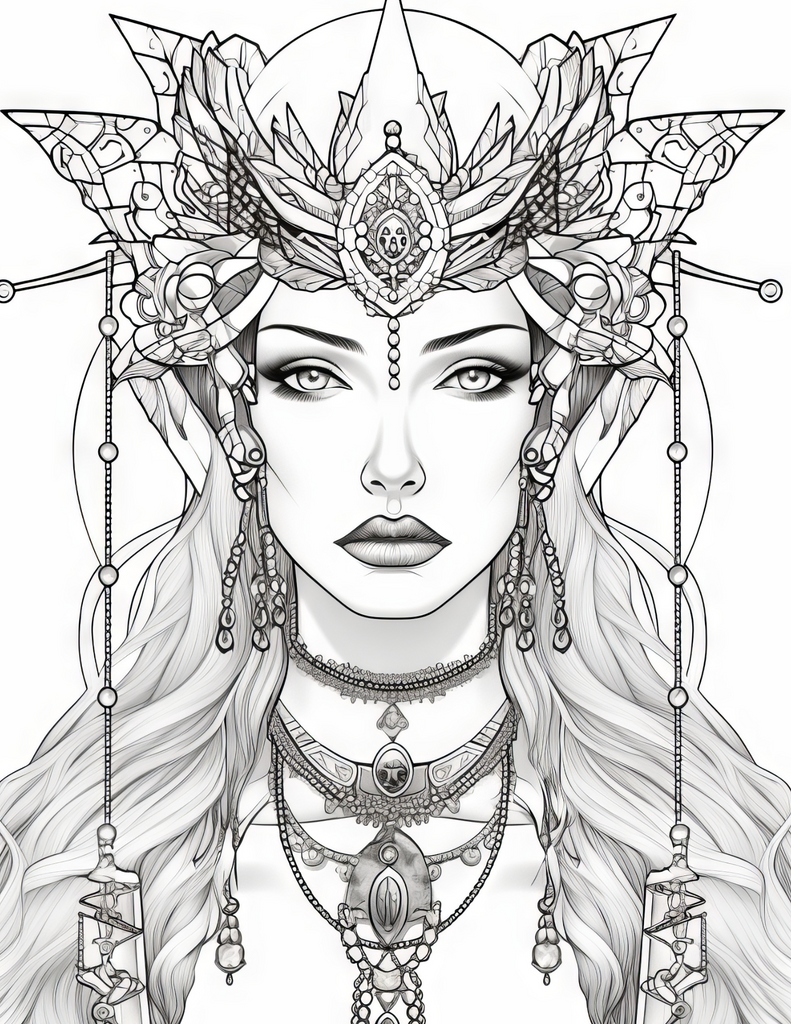 Fantasy Queens Adult Coloring Pages - Oldhippys