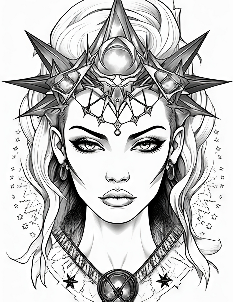 Fantasy Queens Adult Coloring Pages - Oldhippys