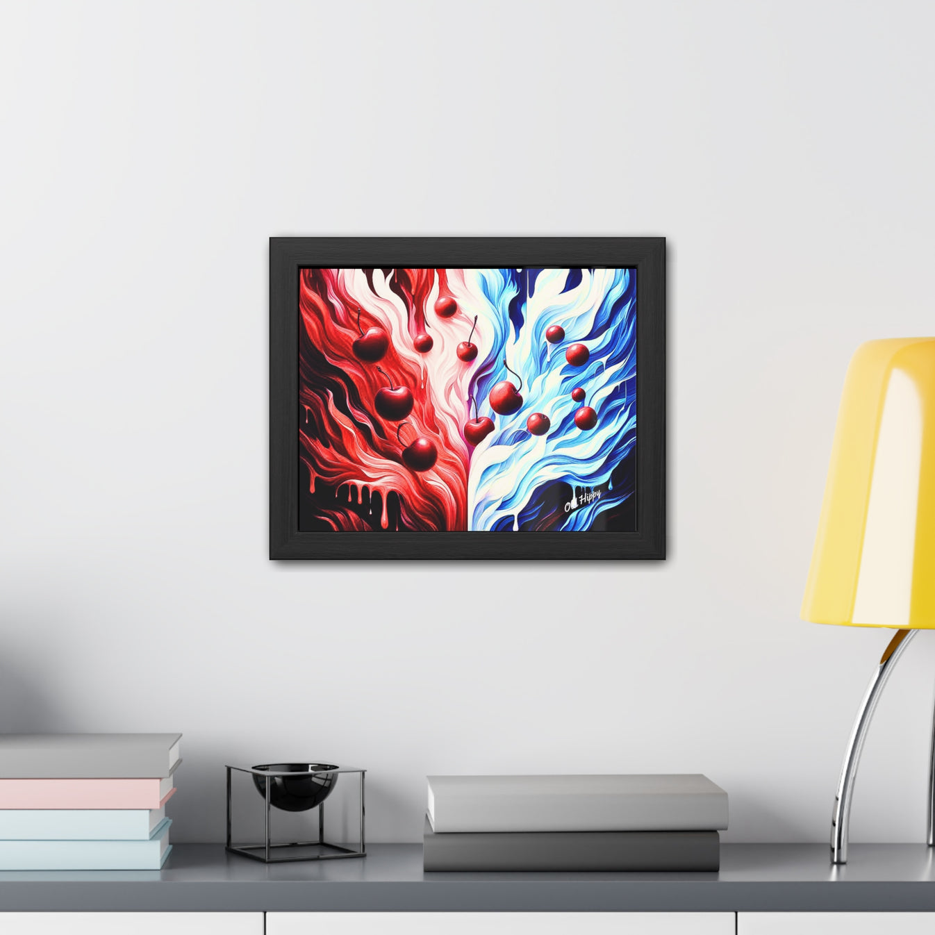 Cherry Duality Fire and Ice Wood Framed Poster – Oldhippys