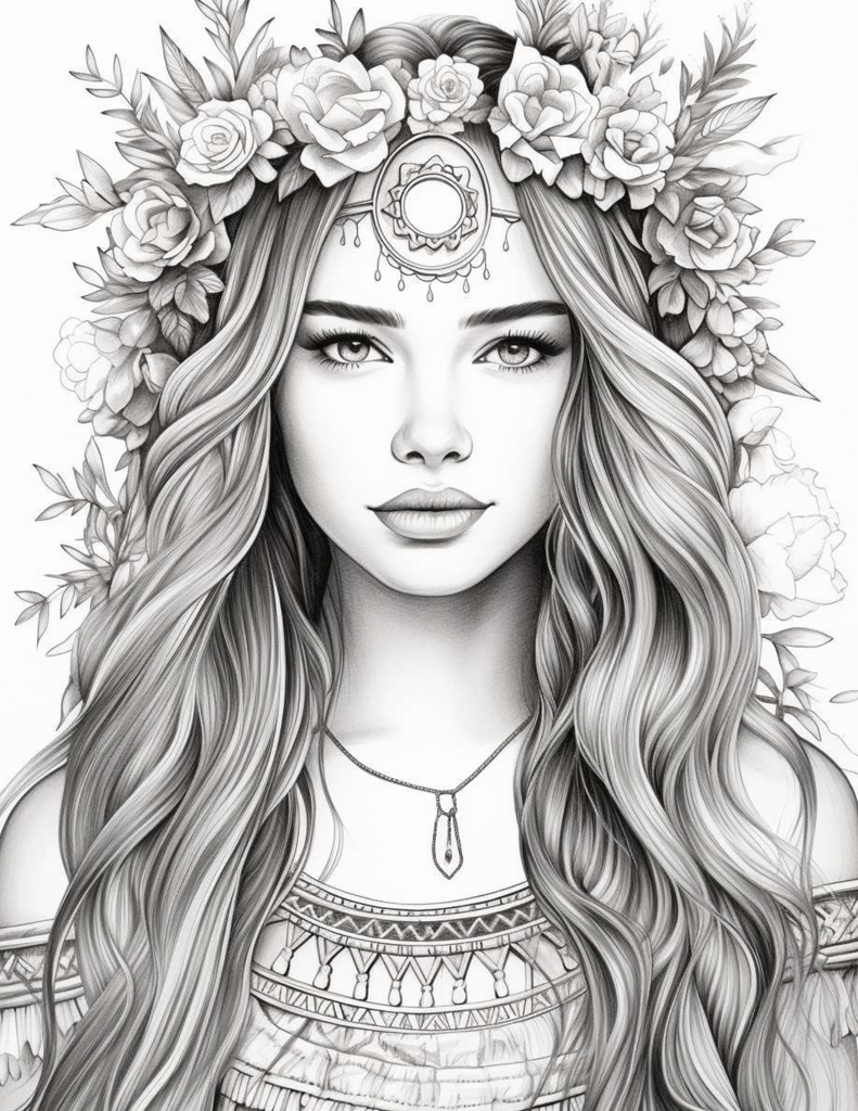 Bohemian Girls Coloring Pages - Oldhippys